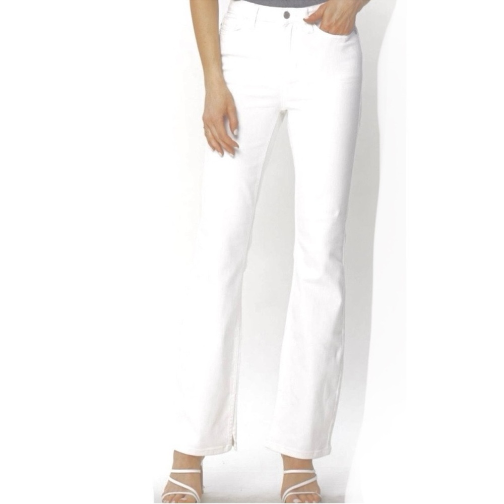 Judy Blue White Flare Leg Boot Cut Split Hem Jeans - Gem